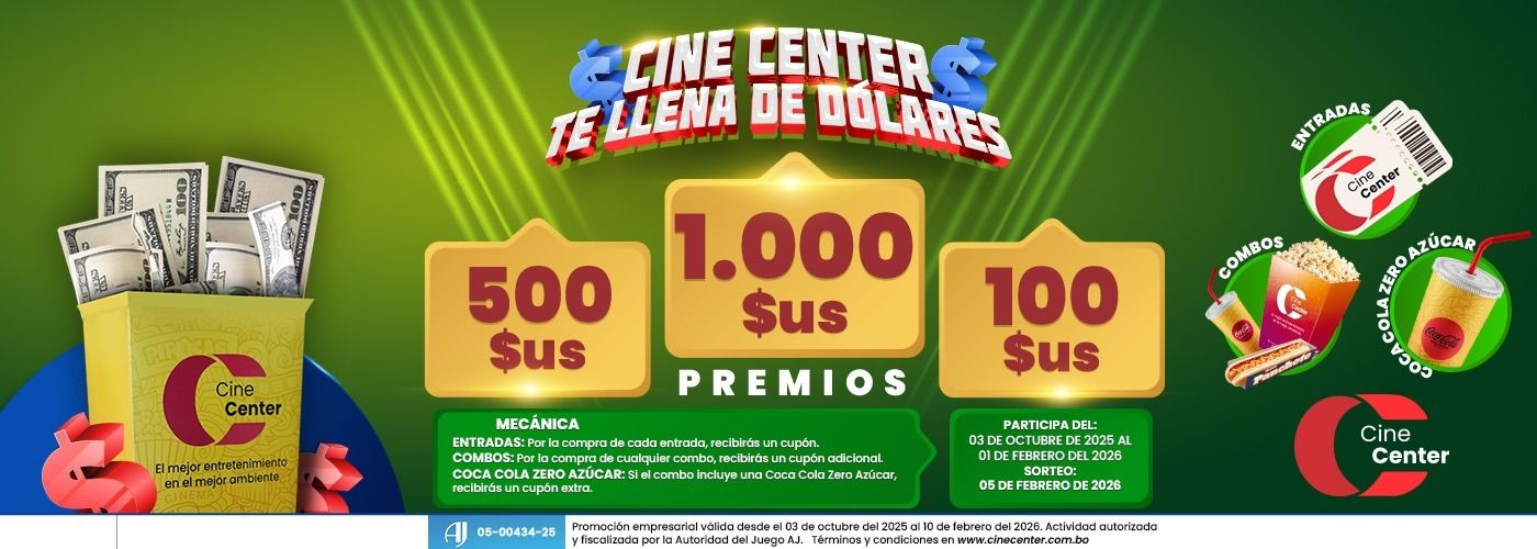 Cine Center te llena de dólares: la gran promoción que celebra los ...